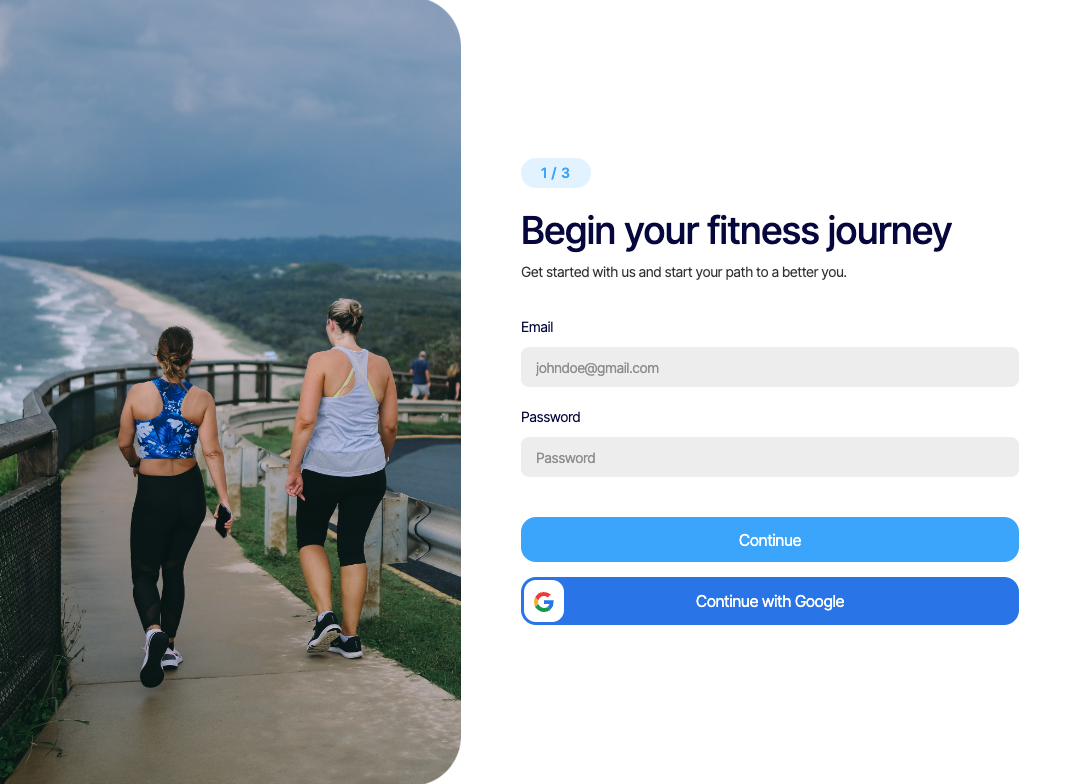 Fitness Onboarding Sign Up | Free Webflow Component